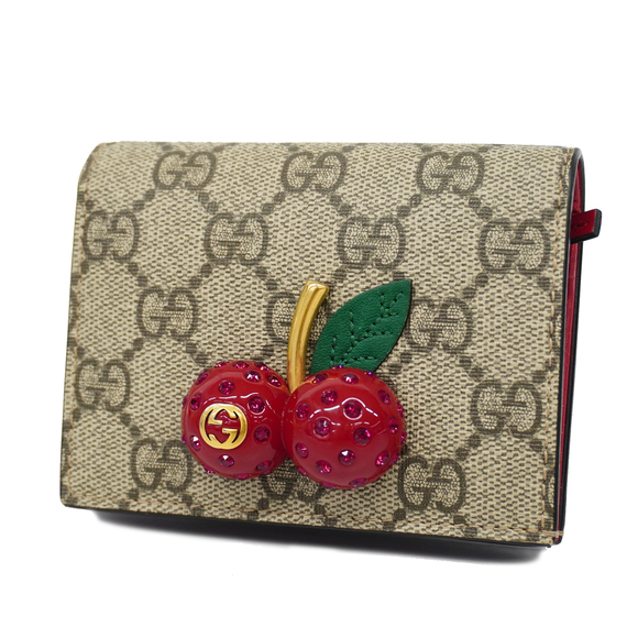Gucci | Accessories | Auth Gucci Cherry 47650 Womens Gg Supreme Wallet ...